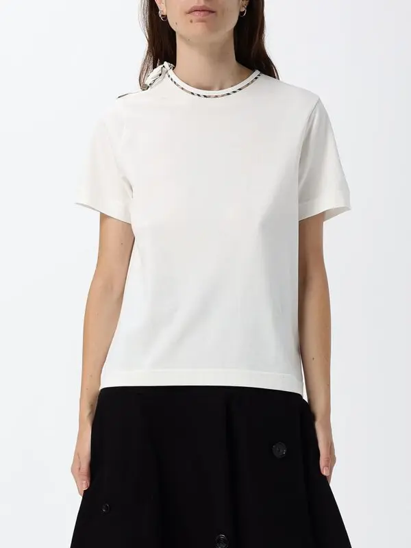 Burberry Cotton T-shirt With Tone-on-tone Ekd Logo - White