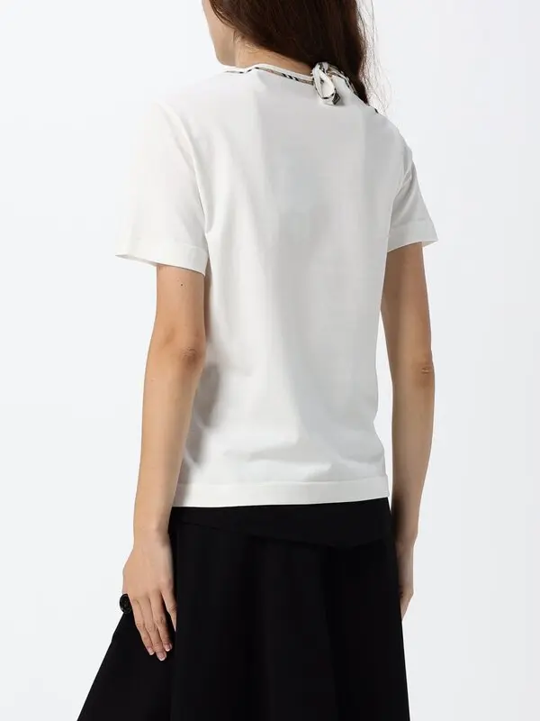 Burberry Cotton T-shirt With Tone-on-tone Ekd Logo - White