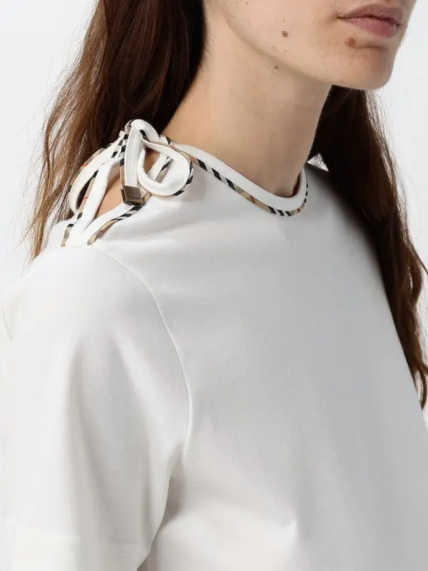Burberry Cotton T-shirt With Tone-on-tone Ekd Logo - White