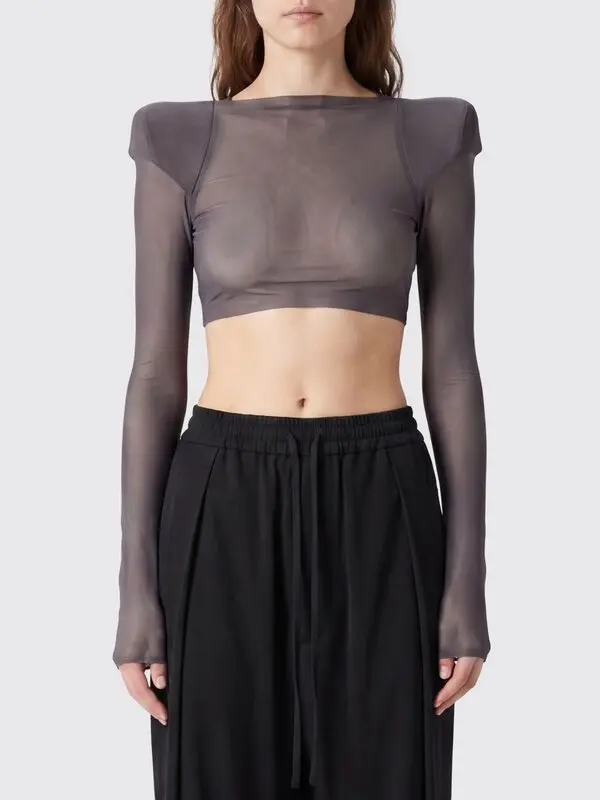 Rick Owens Sheer Cropped Top - Grey
