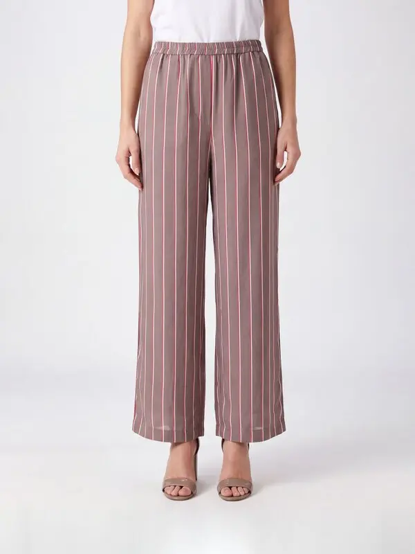 THE FRANKIE SHOP High-waisted Striped Silk-blend Palazzo Trousers