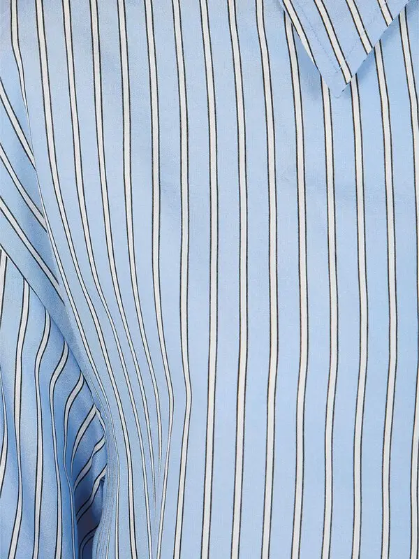 THE FRANKIE SHOP Striped Viscose-blend Shirt - Blue