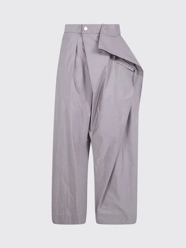 Issey Miyake Akimbo Asymmetric High-waisted Wide-leg Trousers - Grey