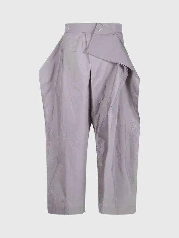 Issey Miyake Akimbo Asymmetric High-waisted Wide-leg Trousers - Grey