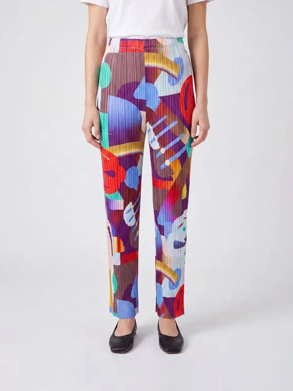 Issey Miyake Pleated Trousers - Red