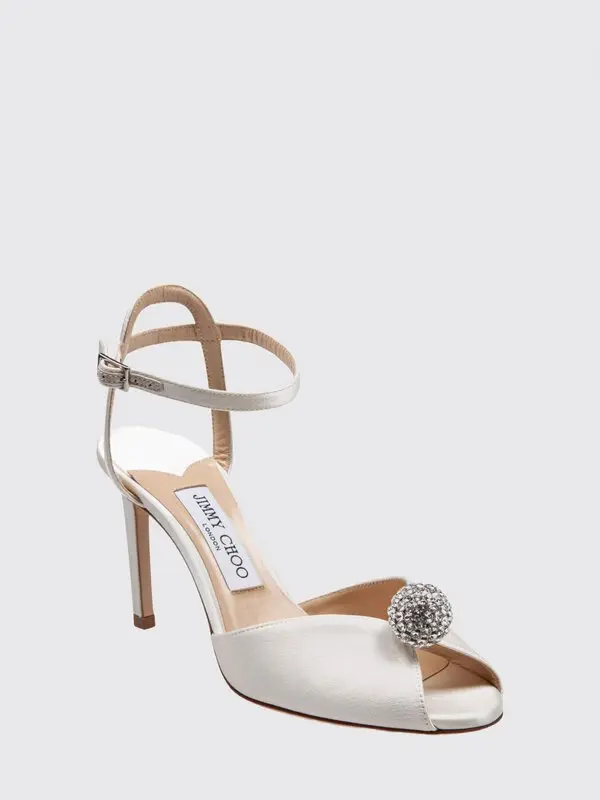 JIMMY CHOO Sacora Crystal-embellished Satin High-heel Sandals