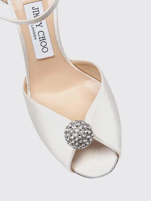 JIMMY CHOO Sacora Crystal-embellished Satin High-heel Sandals