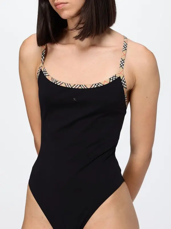 Burberry Nylon One-piece Swimsuit With Criss-cross Straps And Ekd Logo