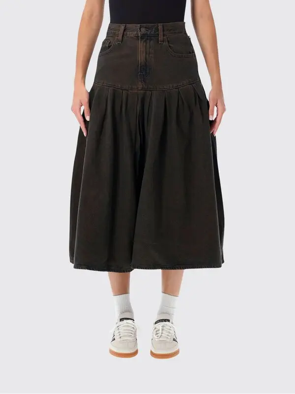 LEVI'S High-waisted A-line Denim Midi Skirt - Black