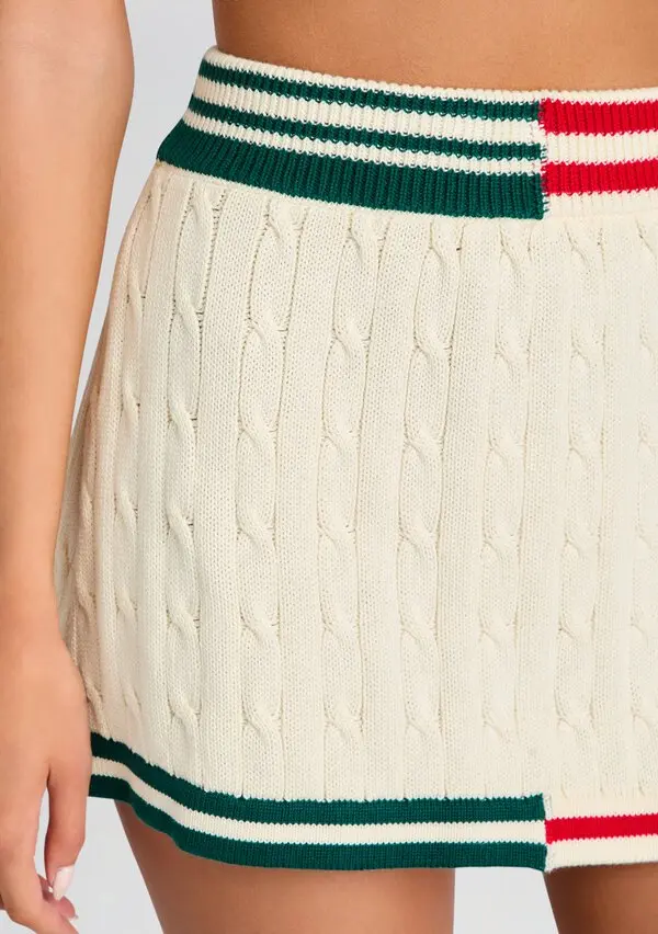 SEROYA Pearson Skirt - Eggshell Varsity