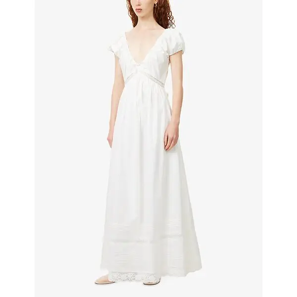 Faithfull The Brand Elodia Lace-trim Maxi Dress - Ivory