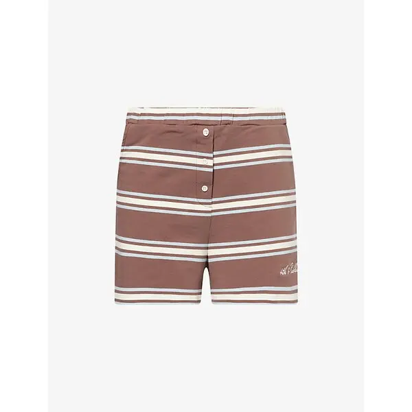 4TH & RECKLESS Emily Striped Stretch-cotton Shorts