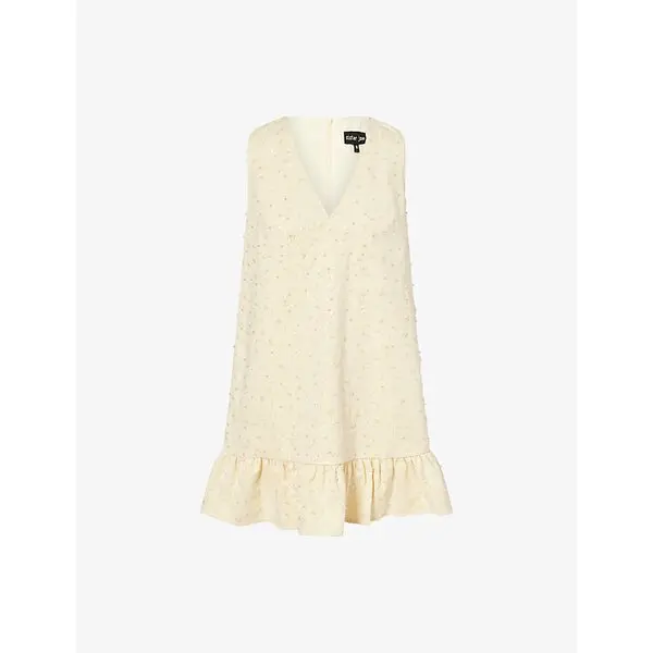 SISTER JANE Lemon Zest Embellished Woven Mini Dress - Yellow