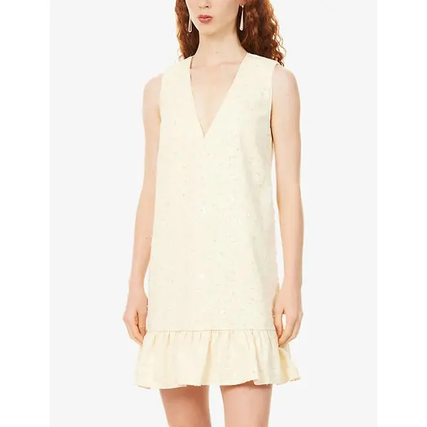 SISTER JANE Lemon Zest Embellished Woven Mini Dress