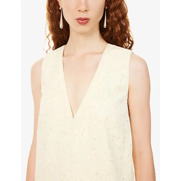 SISTER JANE Lemon Zest Embellished Woven Mini Dress