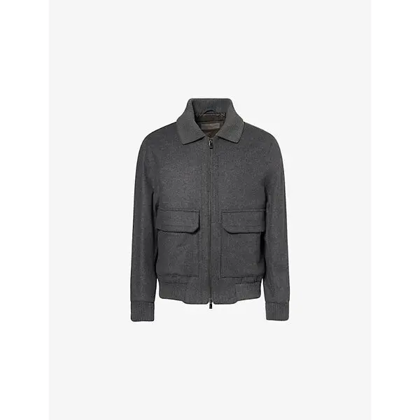 Corneliani Collared Wool-blend Bomber Jacket