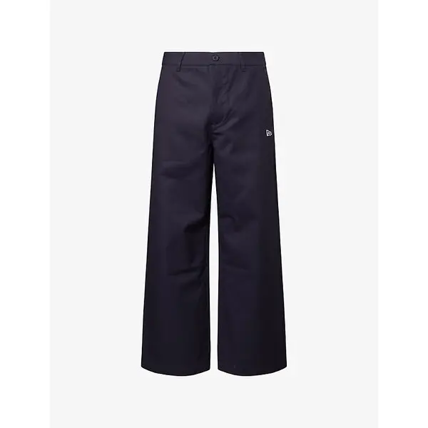 New Era La Dodgers Mlb Embroidered Cotton Chino Trousers - Navy