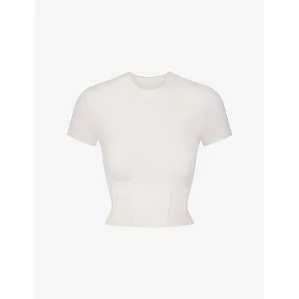 NIKESKIMS Matte Corset Cropped Studio Top Xxl - Ivory