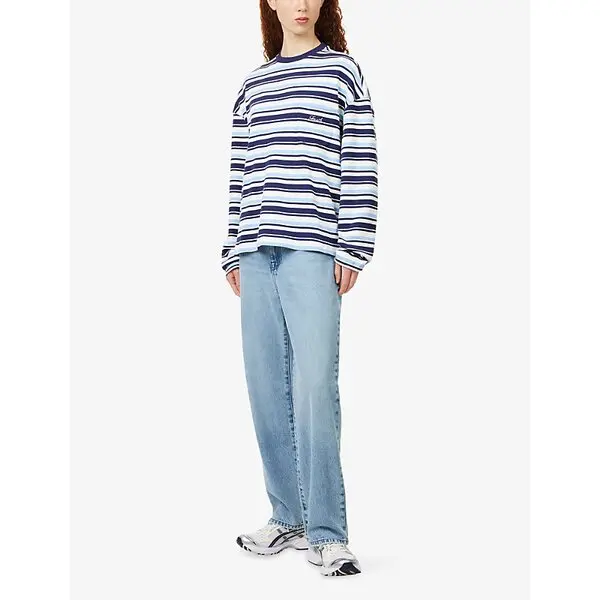 4TH & RECKLESS Coral Striped Stretch-cotton T-shirt