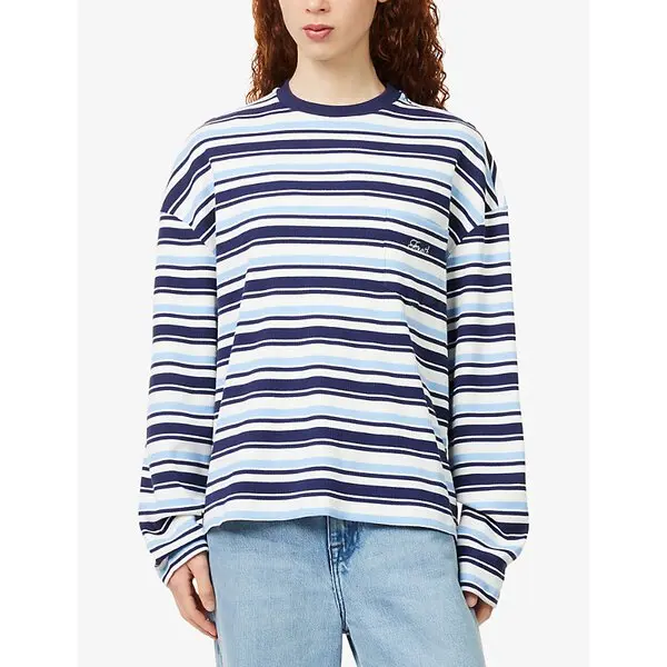 4TH & RECKLESS Coral Striped Stretch-cotton T-shirt