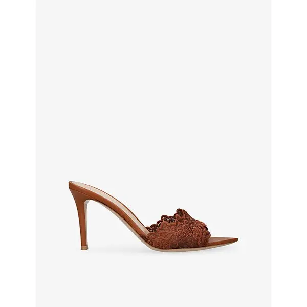 GIANVITO ROSSI Yvonne 85 Heeled Leather Mules