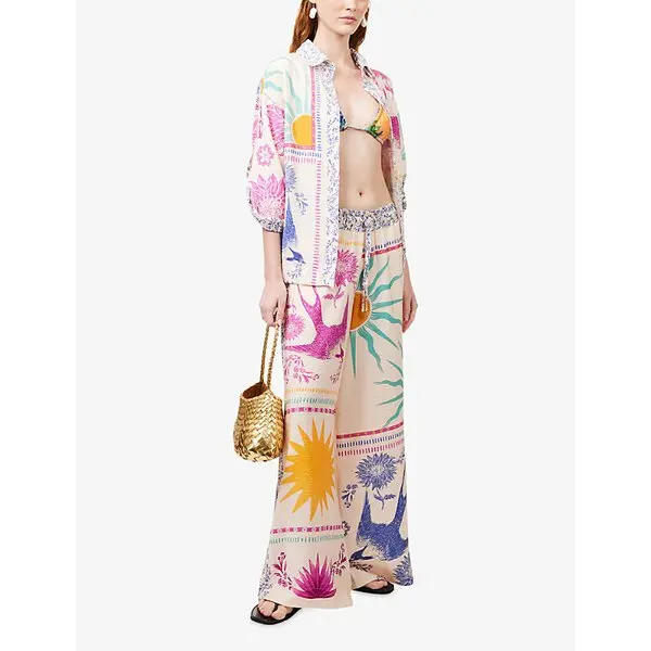 Agua Bendita Janis Wide-leg Woven Trousers
