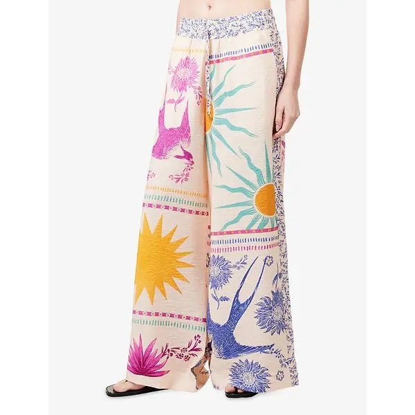 Agua Bendita Janis Wide-leg Woven Trousers