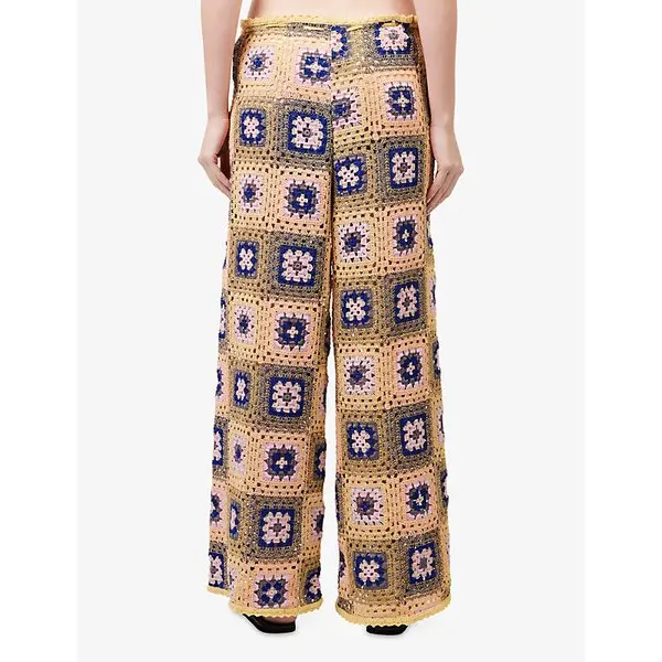 Agua Bendita Roots Wide-leg Cotton-blend Trousers