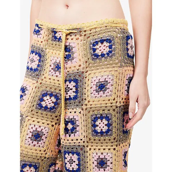 Agua Bendita Roots Wide-leg Cotton-blend Trousers