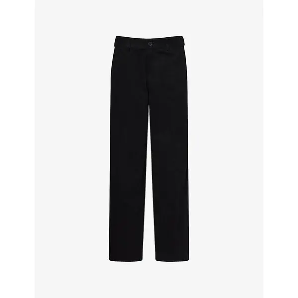 PERCIVAL Straight Leg Cotton Chino Trousers - Black