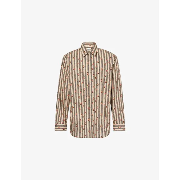 Dries Van Noten Caper Floral-print Cotton Shirt - Beige