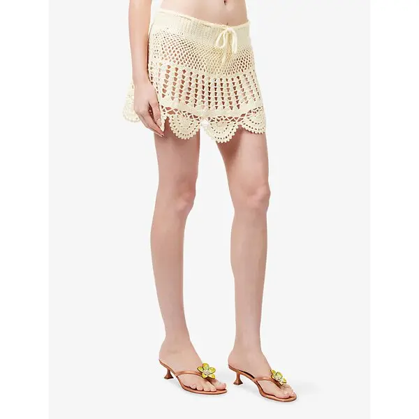 Agua Bendita Teresa Crochet Knit Mini Skirt