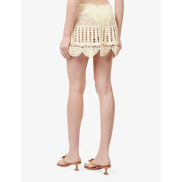 Agua Bendita Teresa Crochet Knit Mini Skirt