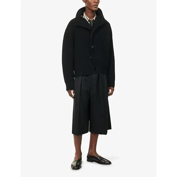 Dries Van Noten Marino High-neck Wool Cardigan