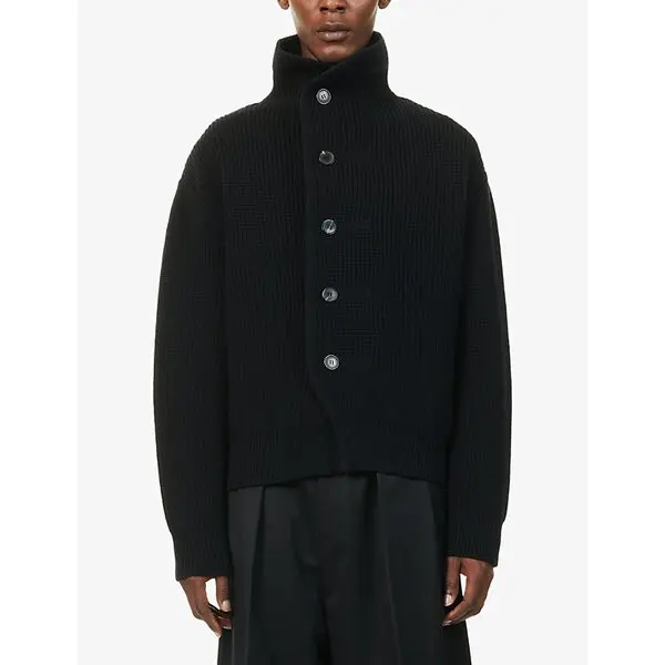 Dries Van Noten Marino High-neck Wool Cardigan
