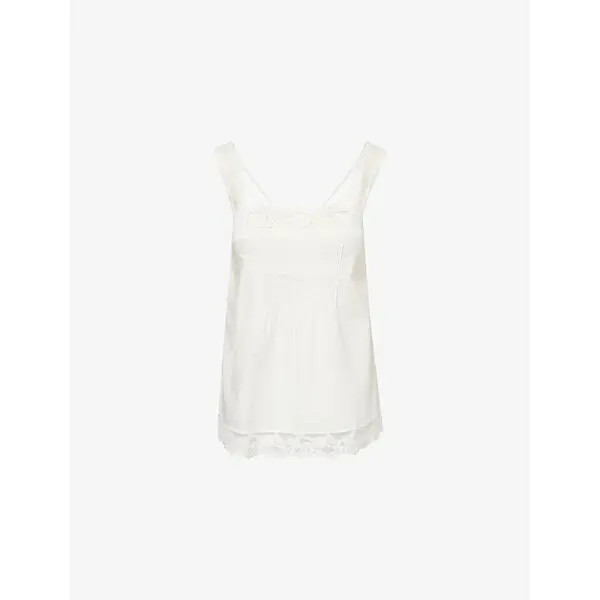 Faithfull The Brand Cristina Lace-trim Cotton Top - Ivory