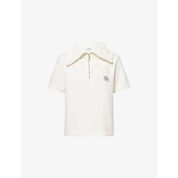 4TH & RECKLESS Eleni Brand-embroidered Cotton Polo Top