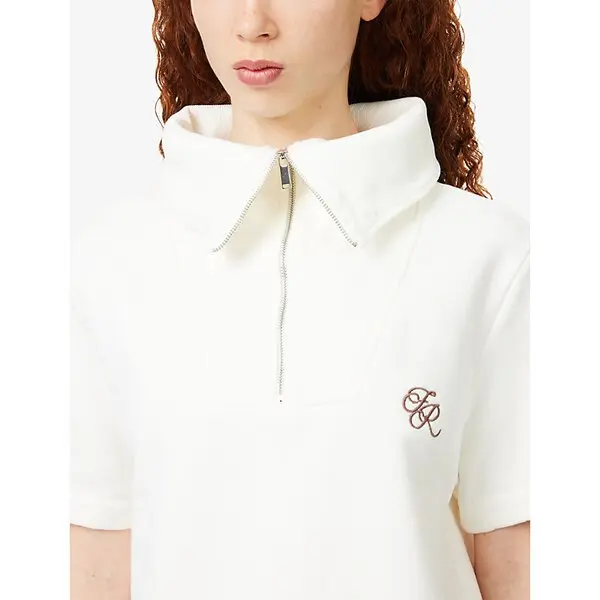 4TH & RECKLESS Eleni Brand-embroidered Cotton Polo Top