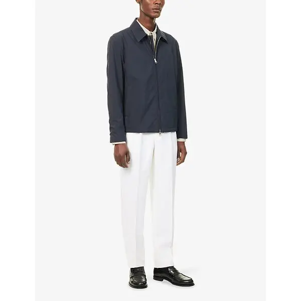 Dunhill Double-pleated Straight-leg Linen Trousers