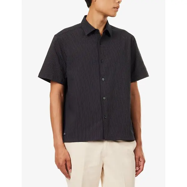 PERCIVAL Rowan Seersucker Boxy Cotton-blend Shirt