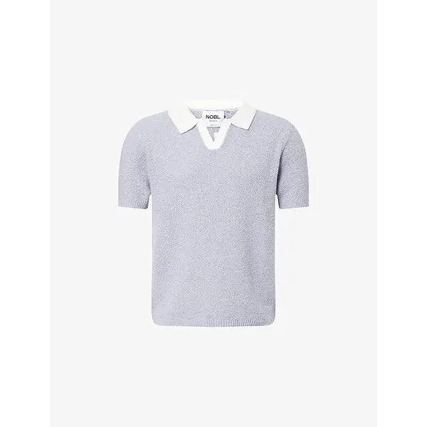 NOBL Hugo Contrast-collar Knitted Polo Shirt