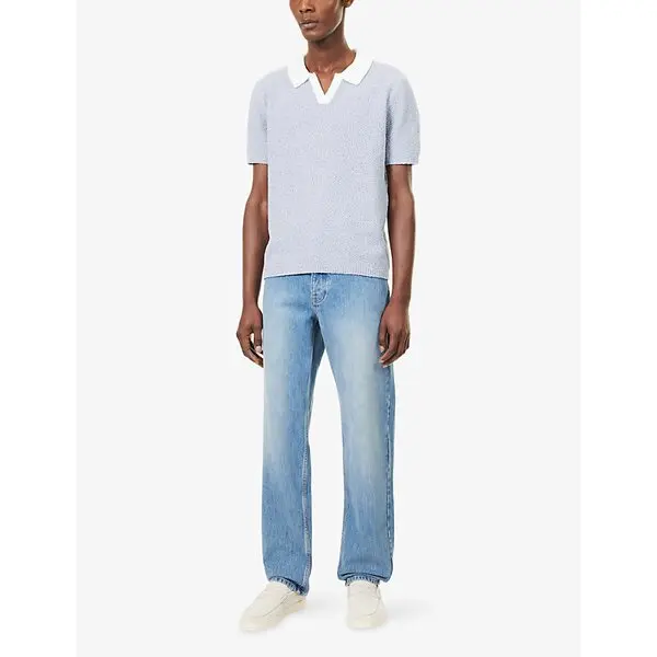 NOBL Hugo Contrast-collar Knitted Polo Shirt