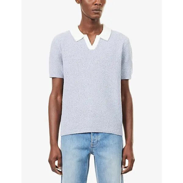 NOBL Hugo Contrast-collar Knitted Polo Shirt