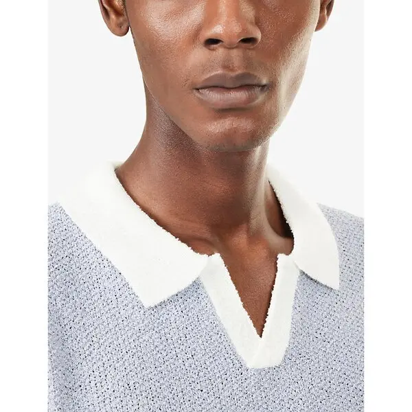 NOBL Hugo Contrast-collar Knitted Polo Shirt