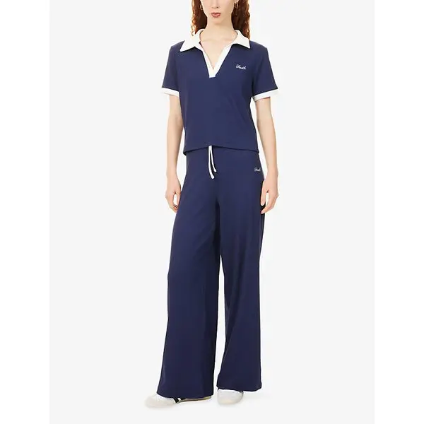 4TH & RECKLESS Azure Ribbed-cotton Polo Top