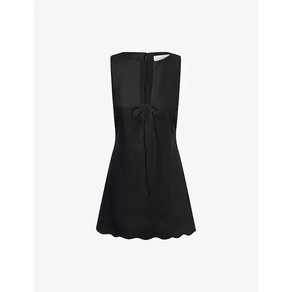 Faithfull The Brand Alondra Linen Mini Dress - Black