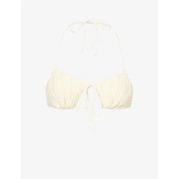 Agua Bendita Catina Crochet Bikini Top - Ivory