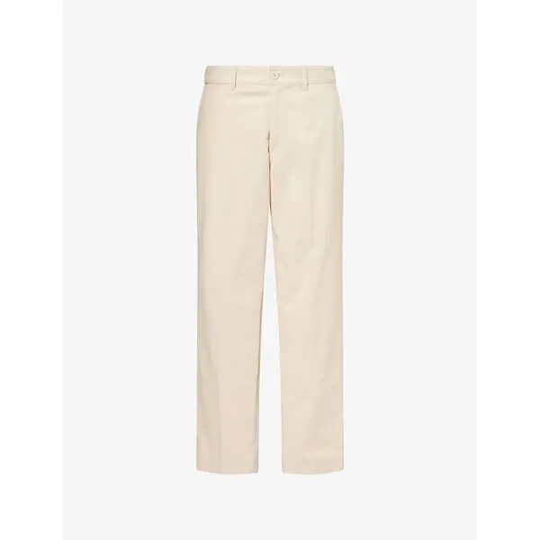 PERCIVAL Straight Leg Cotton Chino Trousers - Cream
