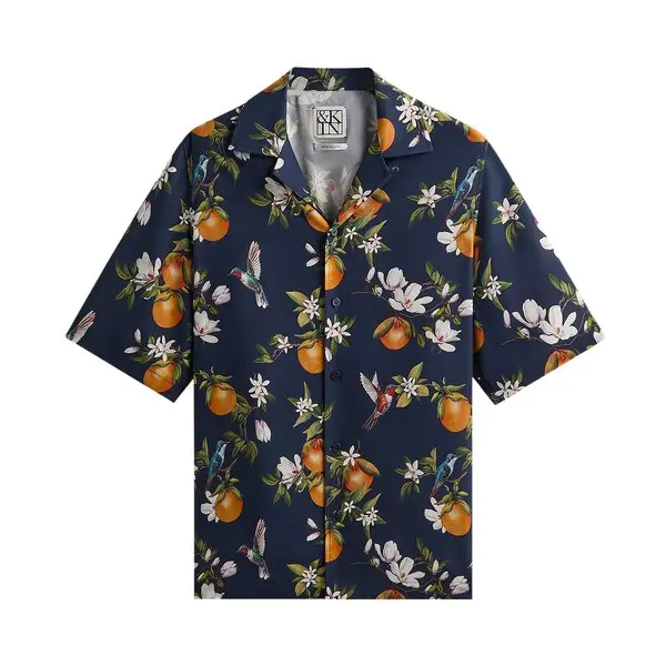 Kith Kin Citrus Garden Thompson Camp Collar Shirt 'nocturnal