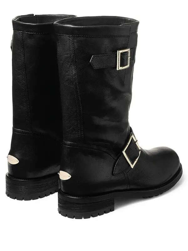 JIMMY CHOO Mid Biker Boots In Leather